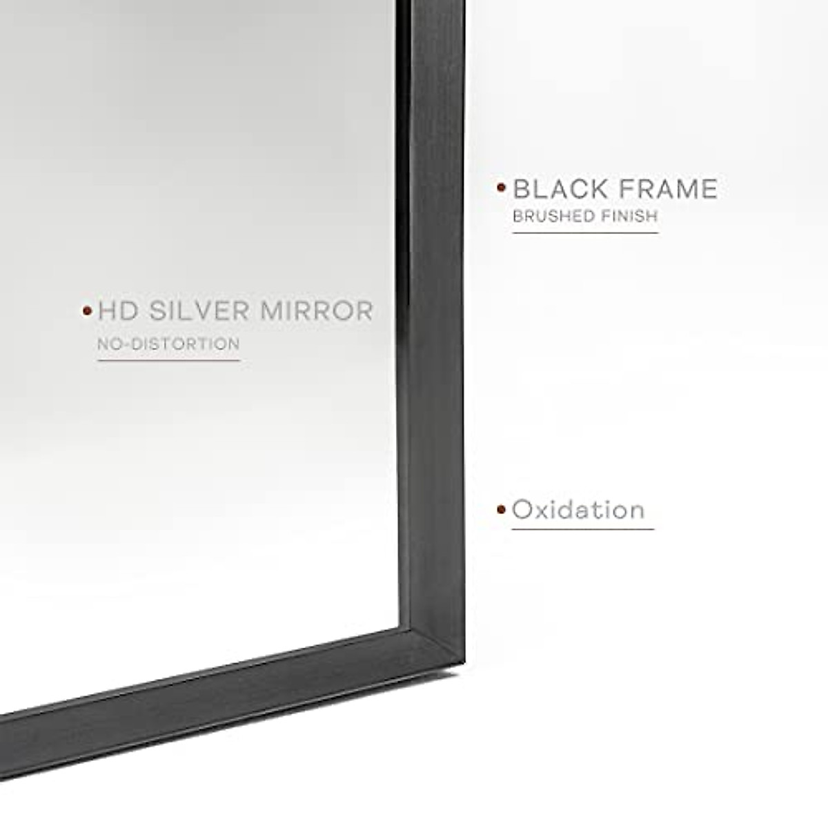 Minuover Arched Wall Mirror for Bathroom, 20"x30" Black Modern Metal Frame for Entryway Living Room Bedroom Wall Decor