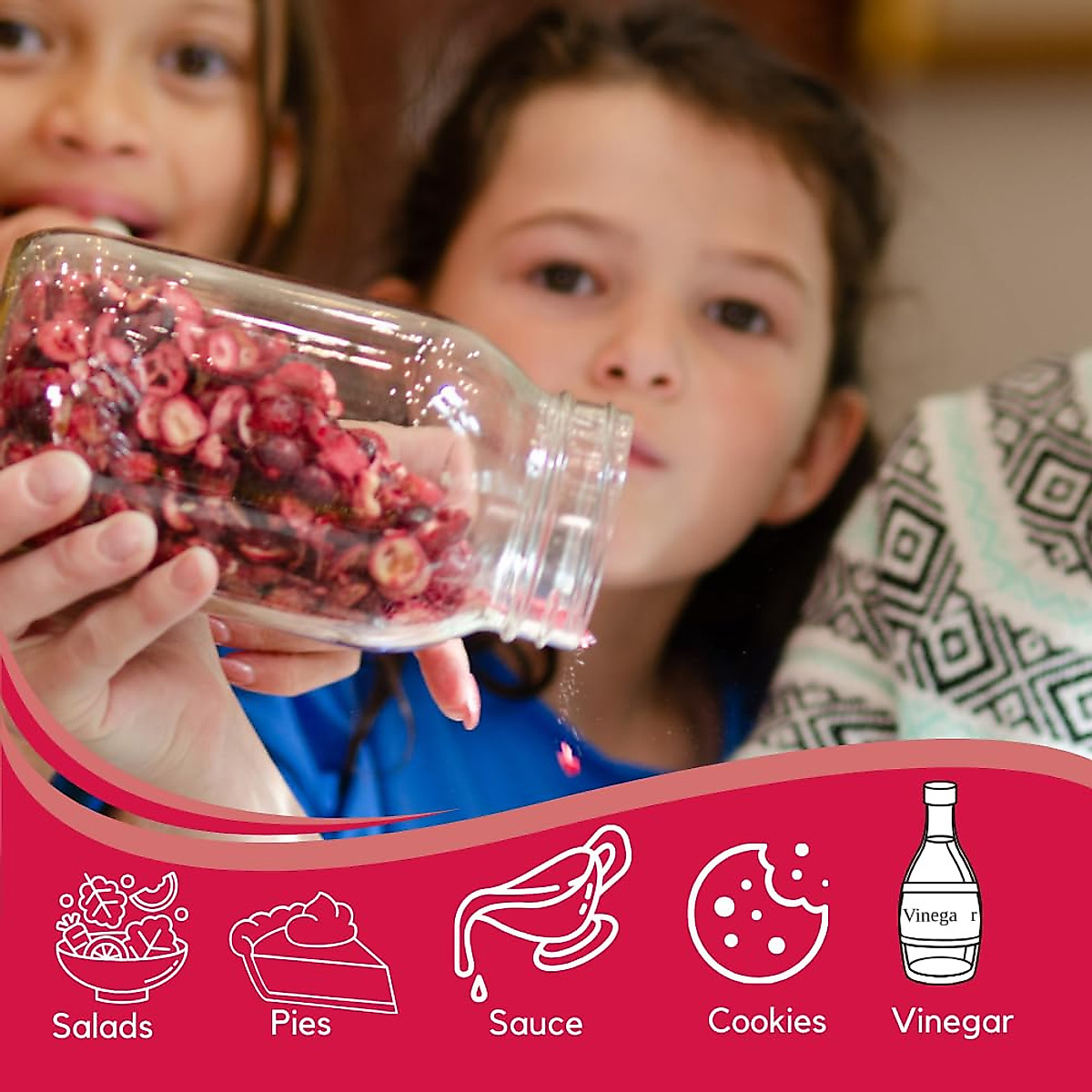 Ready Harvest Cranberries Dried Fruit Freeze-dried Fruit, Unsweetened, Freeze-dried Food Pantry Staples Survival Food, Bug Out Bag Backpack, Camping Essentials, #10 Can | 25-year shelf life 170g