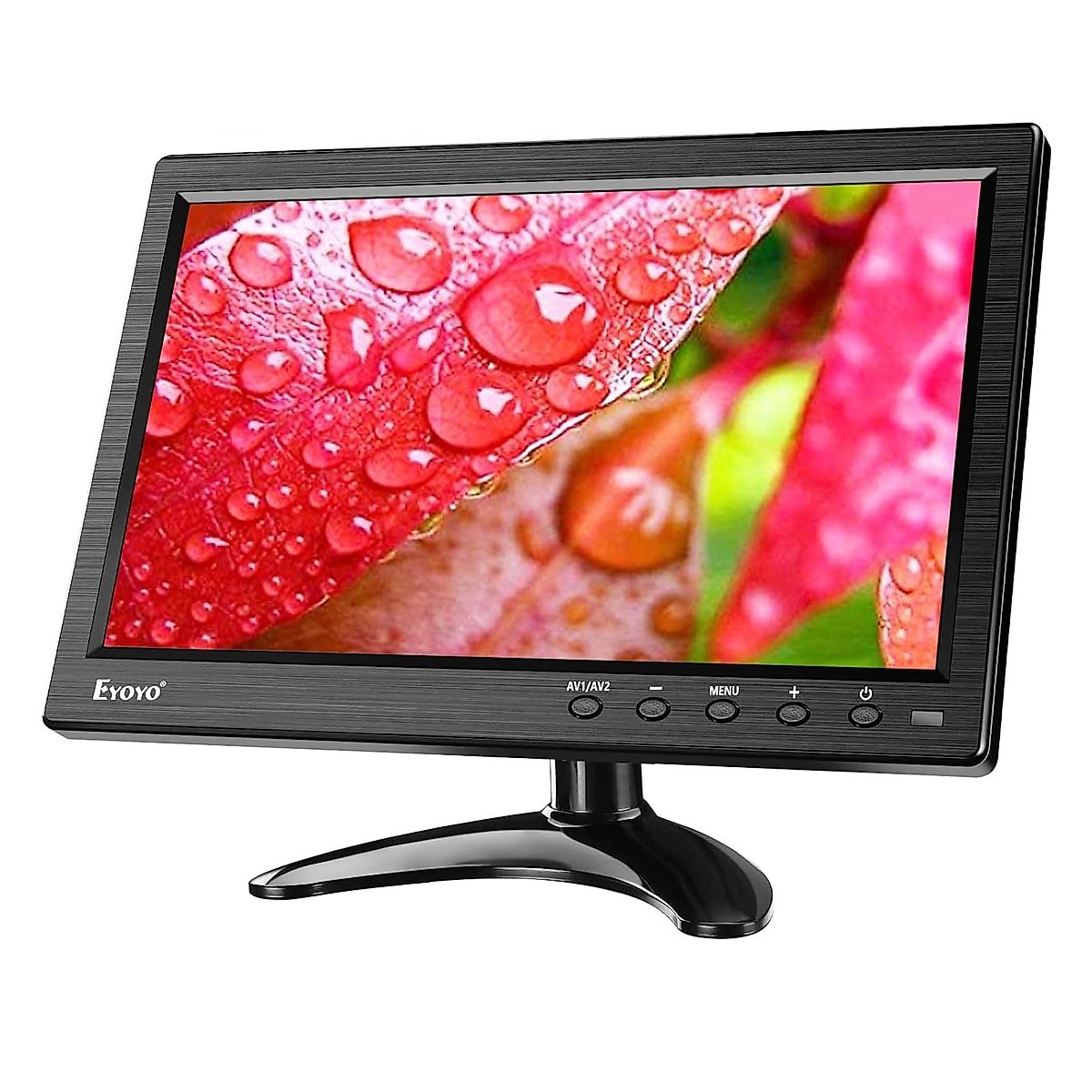 Eyoyo 10 Inch Monitor 1024x600 Small Display HD TFT LCD Display Screen Support AV VGA BNC HDMI Video Input for CCTV DVD PC DVR with Speakers and Remote Control