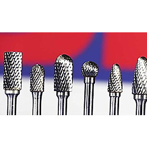 Drill America SK-9 Carbide Burr/Rotary File 90 Degree Included Angle Double Cut for Die Grinder 1" Dia. x 1/2" Cut Length with 1/4" Shank and 2-3/8" Overall Length, DUL Series