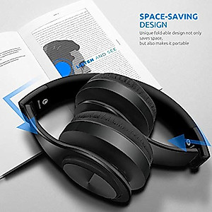 Waterproof Over-Ear Headphones, V5.0 HD Stereo Sound Sports Wireless Over-Ear Headphones with Mic, Passive Noise Cancelling Headsets, 9 Hours Battery for Gym Running Workout Men, Women
