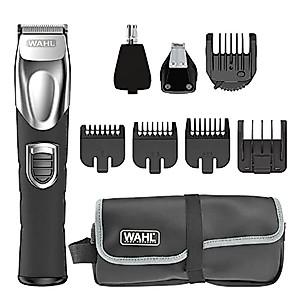 Wahl USA Rechargeable Lithium Ion All in One Beard Trimmer for Men with Detail and Ear & Nose Hair Trimmer Attachment – Model 9854-600B