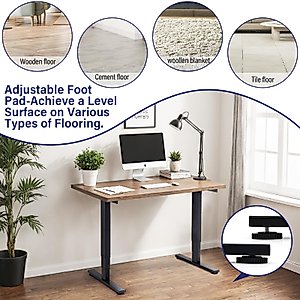 TOPSKY Single Motor 3 Stage Electric Adjustable Standing Computer Desk with Wider Adjustable Height Range 24"-48.4" for Home and Office DF01.11 (Black Frame only)