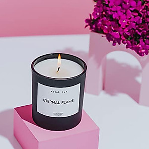 KENDI LUX | Luxury Scented Candles for Home | Jasmine Vanilla Scented Hand Poured Soy Blend Candle, Long Lasting 50 Hours Burn Time | Matte Black Jasmine Candle for Home 8 oz - Eternal Flame