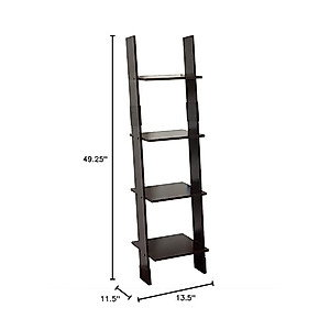 Zenna Home Ladder Style Bathroom Linen Tower, Espresso