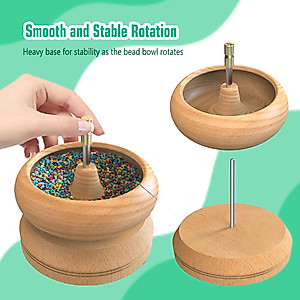 Bead Spinner Bowl with 5 Beading Needles, Spin Beading Bowl for Jewelry Making, Waist Bead Spinner with Seed Bead Kit, Stringing Bead Loader Holder