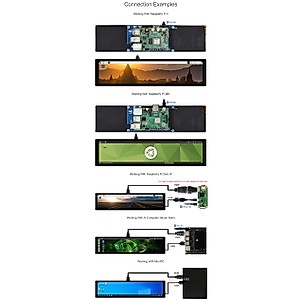 Coolwell 11.9inch Capacitive Touch Screen LCD for Raspberry Pi Series/Jetson Nano/PC, 320×1480, HDMI, IPS Display Panel, Toughened Glass Cover