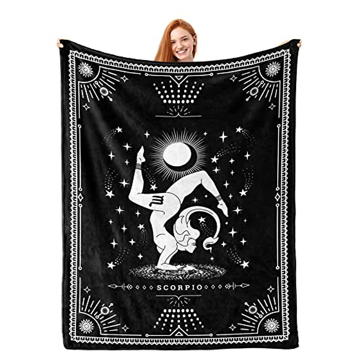 Scorpio Constellation Blanket Zodiac Sign Throw Blanket Astrology Flannel Blanket Birthday Gifts for Women Men 40"X50"