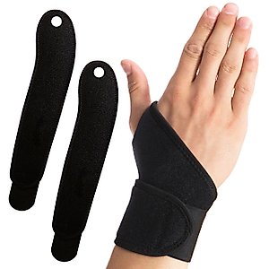 HiRui 2 Pack Wrist Brace Wrist Wraps, Wrist Compression Straps Wrist Support for Workout Tennis Weightlifting Tendonitis Sprains Carpal Tunnel Arthritis Pain Relief, Adjustable (Black)