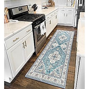 IOHOUZE Boho Runner Rug, 2x6 Vintage Kitchen Rugs Oriental Distressed Carpet Runner Washable Non-Slip Hallway Floor Runner for Living Room Entryway