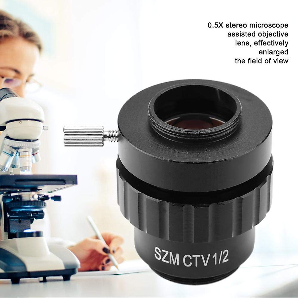 Stereo Microscope High Eyepiece 0.5X C-Mount Objective Lens 1/2 CTV Adapter for Video Digital Camera Trinocular Stereo MICR