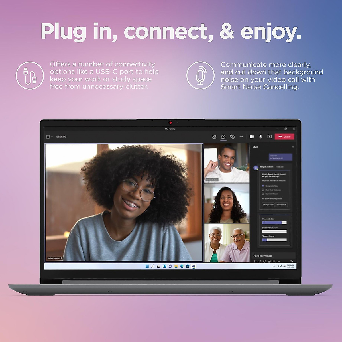 Lenovo IdeaPad 1 Silver Slim Laptop Intel Processor N4020 up to 2.8Ghz 4GB DDR4 128GB SSD 14in FHD LED HDMI Win 11 Webcam (LE14-Renewed)