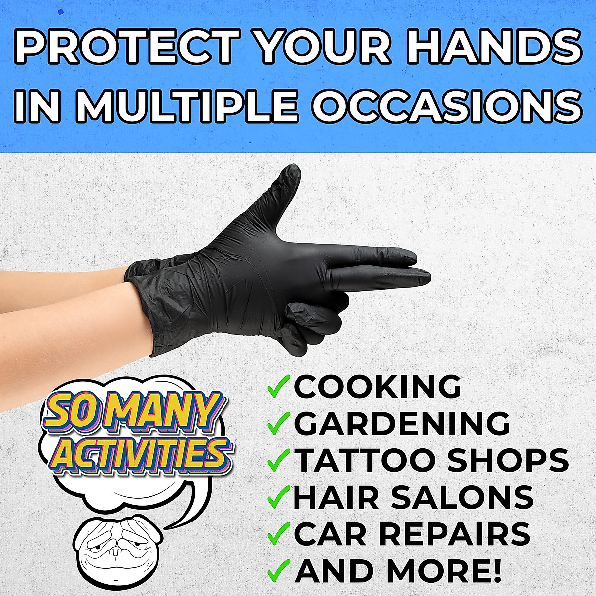 RVTUS Nitrile Gloves 5 Mil Disposable Gloves - Powder Free - Latex Free (100, X-Small)