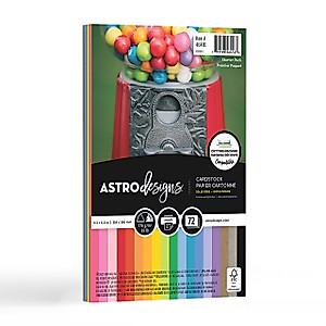 Neenah Astrodesigns/Creative Collection Starter Kit Cardstock, 4.5" x 6.5", 65 lb/176 GSM, 18-Color Assortment, 72 Sheets (46416-03)