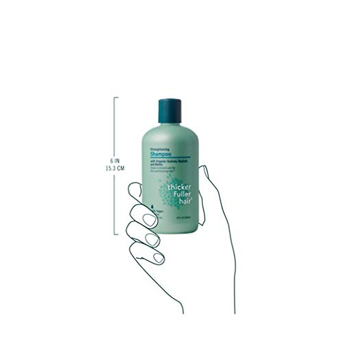 Thicker Fuller Hair, Strengthening Shampoo, Green, 12 Fl Oz