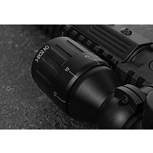 Monstrum 3-9x32 AO Rifle Scope with Illuminated Range Finder Reticle and Parallax Adjustment | ZR252 Quick Release Scope Mount | Flat Dark Earth | Bundle