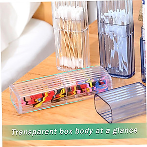 Cotton Swab Travel Case Cotton Swab Holder, 4Pcs Clear Plastic Flosser Dispenser With Lid, Portable Cotton Swab Travel Case, 0.8X1.3X4.1" Travel Containers For Hair Ties Floss Band-Aids, Toothpicks