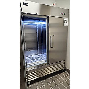Aceland ETL Certified Commercial Freezer 2 door Stainless Steel Reach in Solid door Upright Fan Cooling Cooler for Restuarant,Bar,Shop,Residential 49 Cu.ft (Commercial Kitchen Equipment)