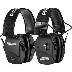 PROHEAR 036 Digital Electronic Shooting Ear Protection Patriot Sound Amplification Earmuffs & 016 Shooting Ear Protection Safety Earmuffs Gun Range Hunting (Black)