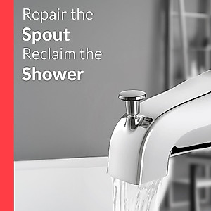 Proplus 101017 Bathtub Spout with Diverter Repair Kit in Chrome – Universal Replacement for Tub Diverter Spout, Easy Installation