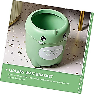 ORFOFE Cartoon Trash can Cans Desktop Slim Lovely Roomdinosaur Mini Kids with Ring Bathroomlight Childrens Decorative Bathrooms for Wastepaper Car Bins Makeup Cute Little Trash Household