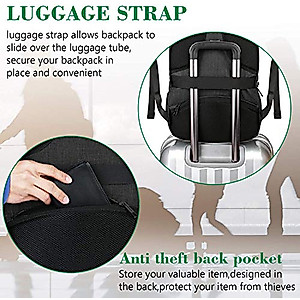 MATEIN Business Laptop Backpack, 15.6 Inch Travel Laptop Bag Rucksack with USB Charging Port, Water-Resistant Bag Daypack for Work Anti-Theft College Computer Men Women Backpack, Black