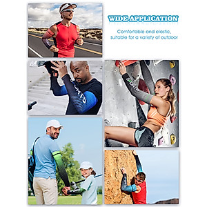 JenPen 6 Pairs UV Sun Protection Arm Sleeves Cooling Sports Sleeve Anti Slip Ice Silk Arm Warmers Arm Covers for Men Women (Cool)