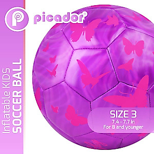 PP PICADOR Kids Soccer Ball, Sparkling Soccer Ball Birthday Toys Ball for Kids, Toddlers, Children, Boys, Girls, School, Kindergarten, Student, Baby (Purple)
