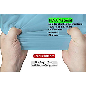 Light Blue Plastic Tablecloths 2 Pack Disposable Table Covers 54 x 108 Inch Baby Shower Party Tablecovers PEVA Sky Blue Table Cloths for BBQ Picnic Birthday Wedding Parties 8 ft Rectangle Table Use