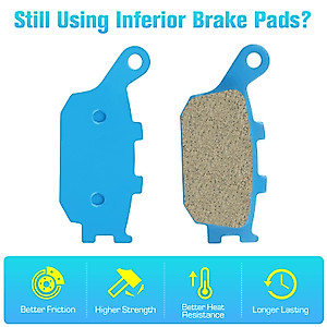 Brake Pads Ceramic Organic for Honda 599 CBR 600 NC 700 XD CRF 1000 VTX 1300 T, for Kawasaki EN 650 Vulcan S 2015-21, for Yamaha Tracer 900 2018-21 Rear 1 Sets