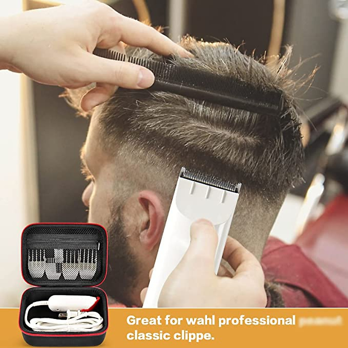 ALLPRIMO Case Compatible with Wahl Professional Peanut Classic Clipper Trimmer #8685 8655 8655-200 8633 8081 8035. Hair Clipper Organizer Holder for Attachment Comb, Oil,Blade Guard(Box Only)-Black