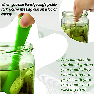 Fanslgeolsy Stainless Pickle Fork 2 Pack, Pickle Grabber, Detachable Pickle Grabber Tool, Prevent Pickle from Slipping, Compatible with all Pickle Jar