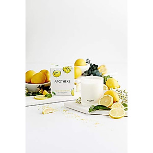 APOTHEKE Market Collection Luxury Scented Jar Candle, Meyer Lemon & Mint, 11 oz - Lemon, Spearmint, Jasmine & Eucalyptus Scent, Strong Fragrance, Aromatherapy, Lasting, Hand Poured in USA, Soy Wax