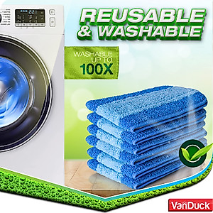 VanDuck Microfiber Cleaning Pads Compatible with Bona Mop (3 Pack) - Microfiber Mop Pads for Hardwood Floor for 18 Inch Mop