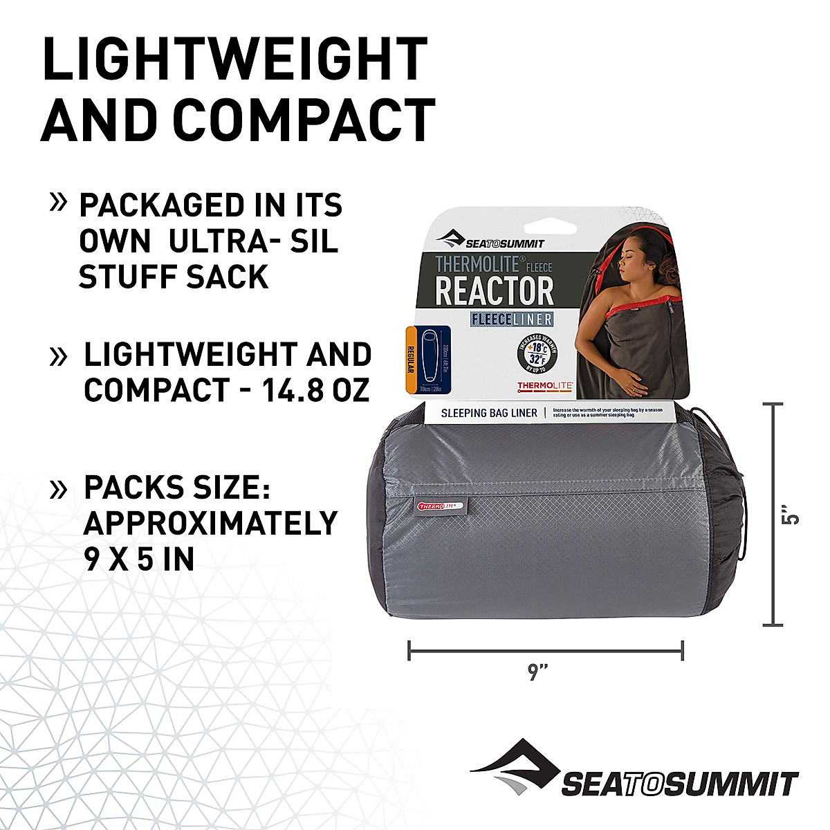 Sea to Summit Reactor Insulated Sleeping Bag Liner, Fleece (79 x 28)