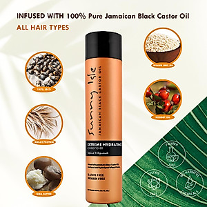 Sunny Isle Jamaican Black Castor Oil Extreme Hydrating Shampoo and Conditioner, Root Repair Oil Bundle | Hair Growth, Damaged Hair Repair
