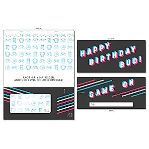 ZipGifts Birthday Card | Zip-Open Money Holder w/Clear Plastic Window for Cash, Check, & Gift Card (Game On)