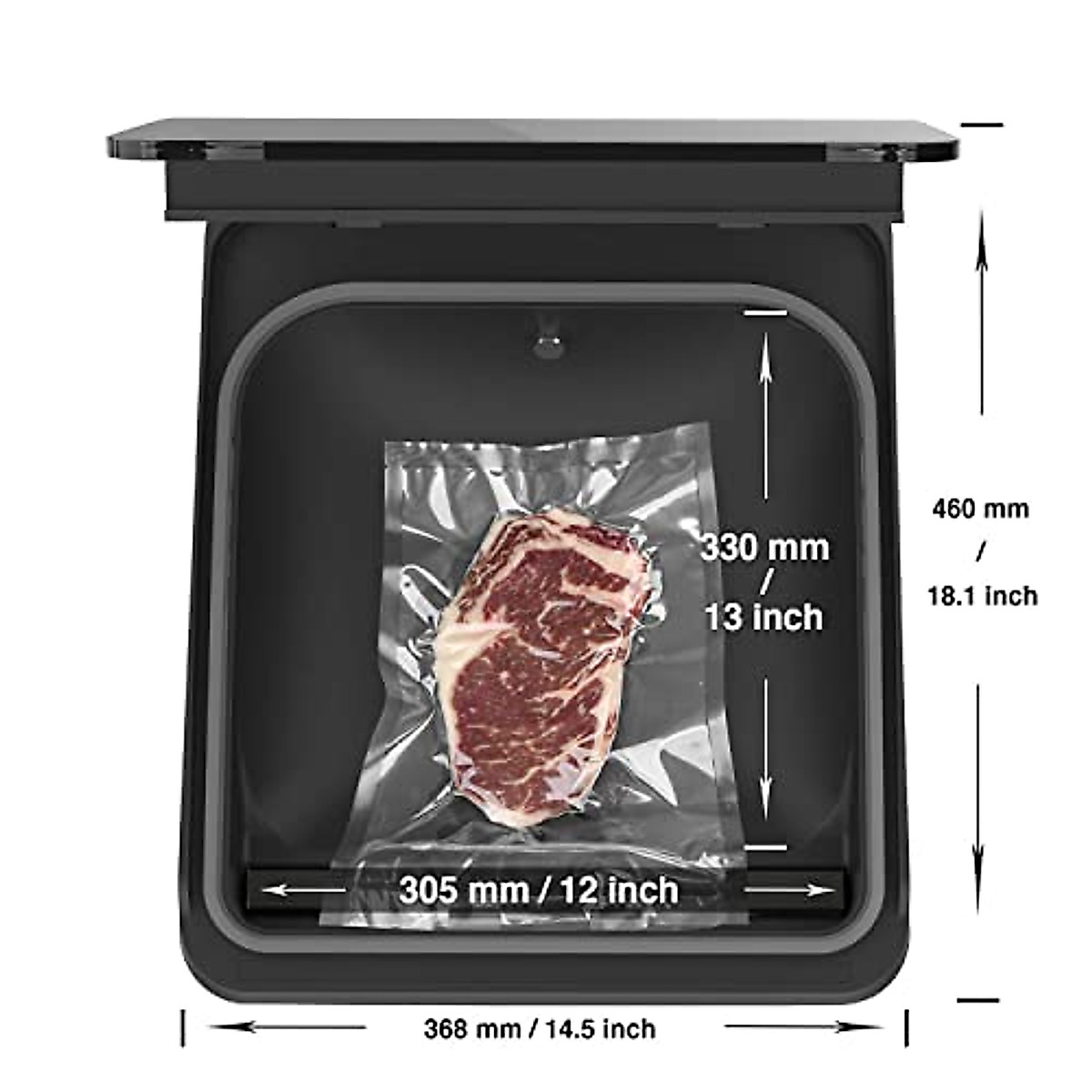 Wevac 12 inch Chamber Vacuum Sealer, CV12, ideal for liquid or juicy food including Fresh Meats, Soups, Sauces and Marinades. Compact design, Heavy duty, Professional sealing width, Commercial machine