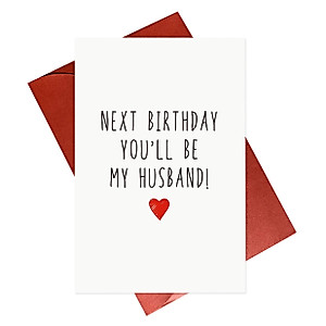 Gonzey Funny Birthday Card For Future Husband - Fiance Birthday Card - Romantic Birthday Cards