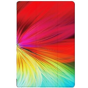 Berkin Arts Samsung Galaxy Compatible with Tab S8 Plus/ S7 FE/ S7 Plus Case 12.4 Inch Tri-Fold Stand Cover Color Field Rainbow Scheme Iridescent Playful