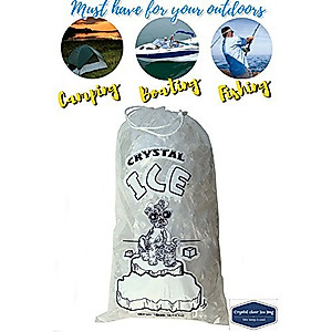 Crystal Clear Plastic Ice Bags with Cotton Draw String, 10 lb., Pack of 100