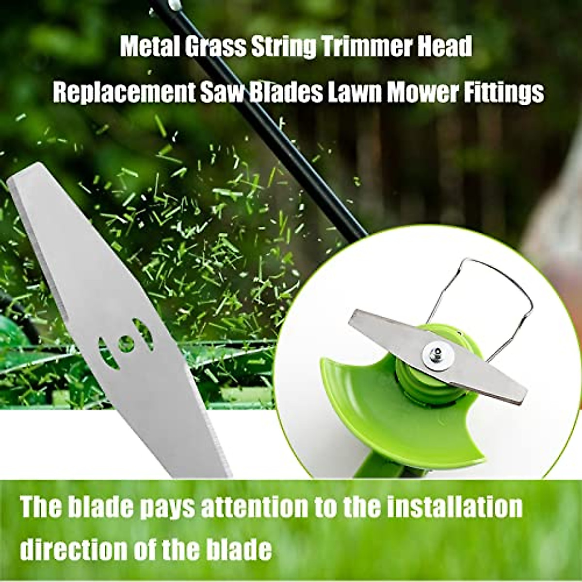 5Pcs Cordless Weed Wacker Replacement Blade - Blade Weed Eater Replace Blades- Carbide Blade Brush Cutter Grass Trimmer Weed Eater Blade for Electric Lawn Trimmer Set - Lawn Mower Accessories