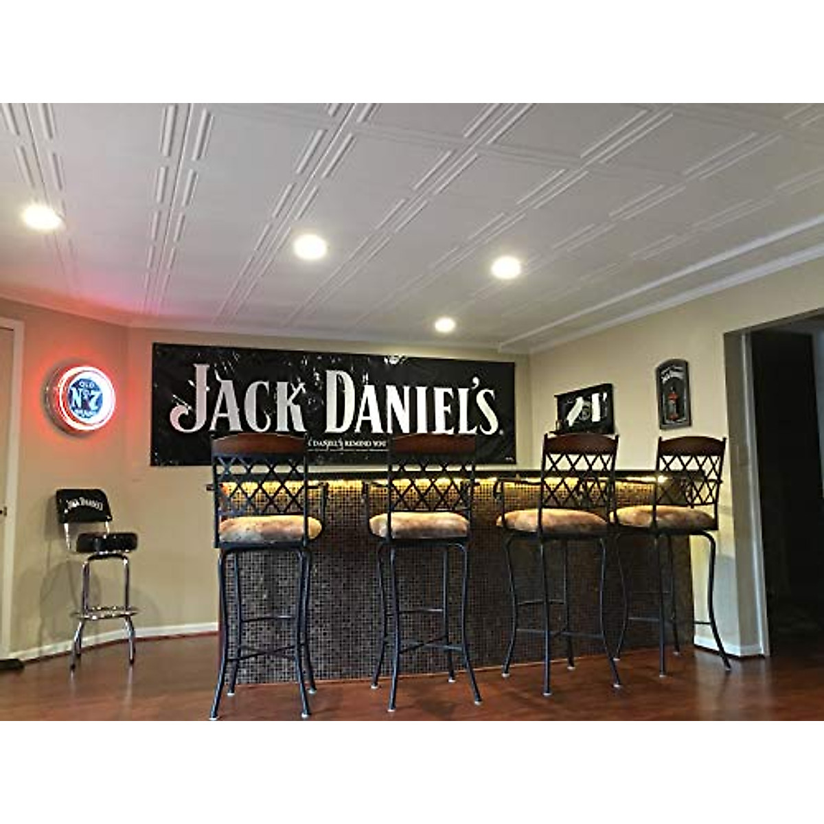 A La Maison Ceilings R24 Line Art Foam Glue-up Ceiling Tile (128 sq. ft./Case), Pack of 48, Plain White