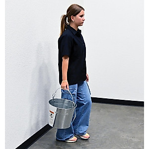 Vestil BKT-GAL-325 Galvanized Steel Bucket, 9-13/16" Depth, 3.25 gallon, 28 pound Capacity, Silver