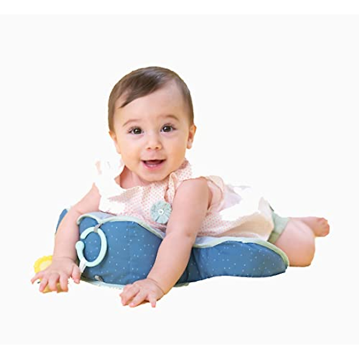 Baby Steps Tummy Time Soft Developmental Pillow for Babies 0-6 Months,Newborns and Infants Fun Play Time On Tummy, Ergonomic Design,Comfortable Tummy Time,with Detachable Ring Toys