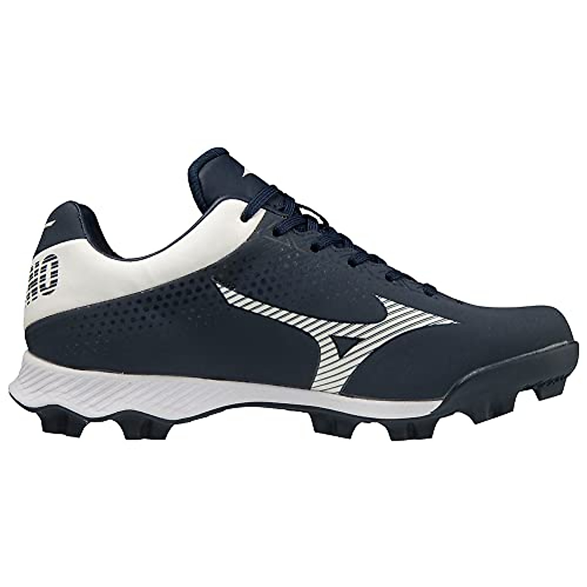 Mizuno Wave Lightrevo JR Baseball Shoe, Navy-White, 3.5