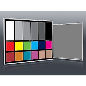 DGK Color Tools DKC-Pro 5" x 7" Set of 2 White Balance and Color Calibration Charts with 12% and 18% Gray - Pro Quality - Includes Frame Stand and User Guide