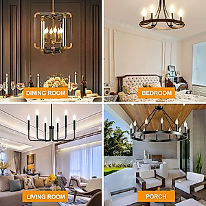 Decoaui E12 LED Chandelier Light Bulbs, 4W(40w Equivalent) Dimmable C11 Frosted Glass, 450 Lumens, 2700K Soft White, Candle Shaped, Ideal for Candelabras Open Fixtures, 12-Pack