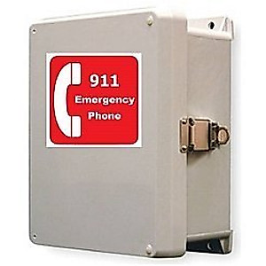 Outdoor Emergency Phone - 911 Only Emergency Land Line Phone System - Weatherproof Call Box