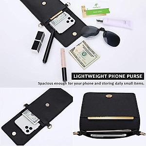 Emoin Lightweight Leather Phone Purse Gift for Women Girls, Small Crossbody Bag Mini Cell Phone Pouch Shoulder Bag with 2 Straps Valentines Day Bag Gifts for Her